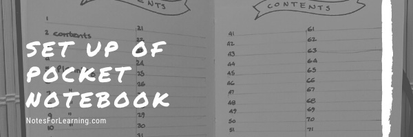 Setup of a Pocket Notebook – Notes For Learning