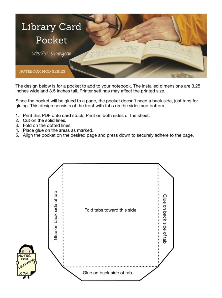 Library Pocket Card – Notes For Learning