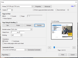 PDF booklet printing – Notes For Learning